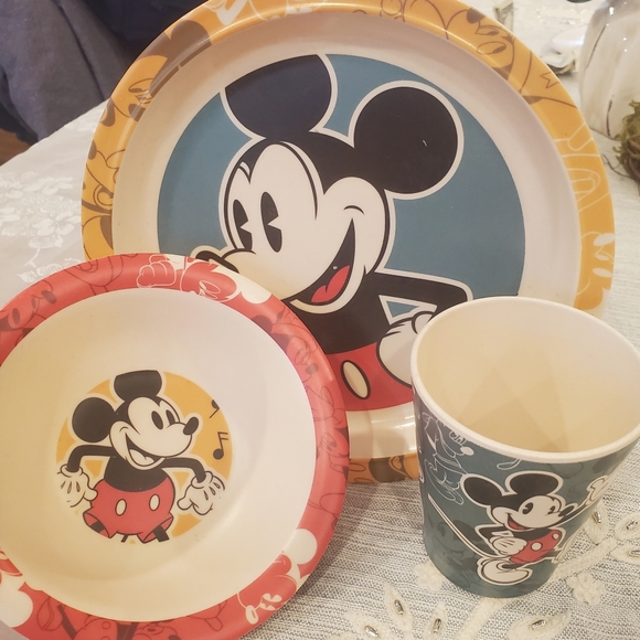 Disney | Toys | Mickey Mouse 3 Pc Dinnerware Set | Poshmark